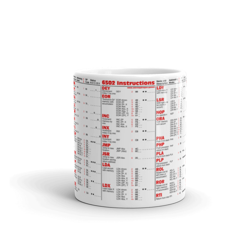 The 6502 Reference Mug (Nibble Edition) - Stirring Dragon Games